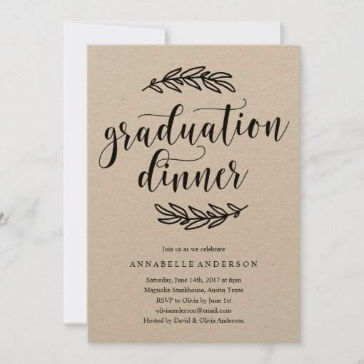 Rustic Graduation Dinner Invitation | Zazzle