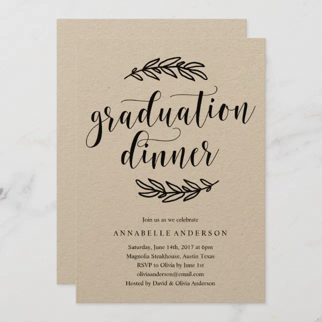 Rustic Graduation Dinner Invitation | Zazzle