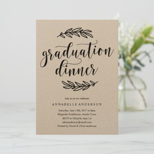 Rustic Graduation Dinner Invitation | Zazzle