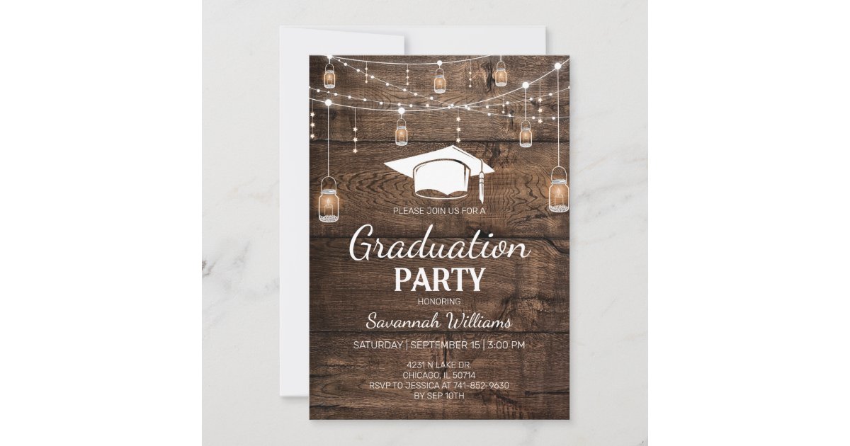 Rustic Graduation Party Invitation | Zazzle