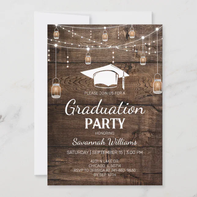 Rustic Graduation Party Invitation | Zazzle