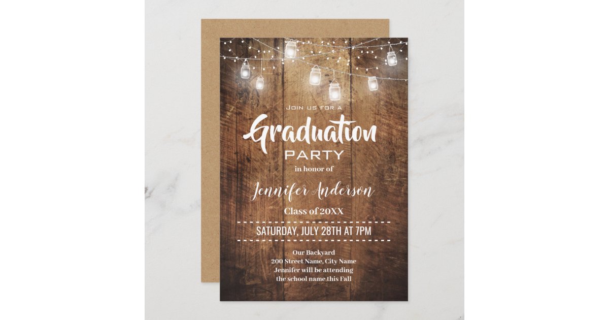 Rustic Graduation Party Invitation | Zazzle
