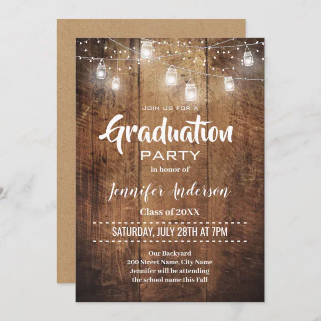 Rustic Graduation Party Invitation | Zazzle