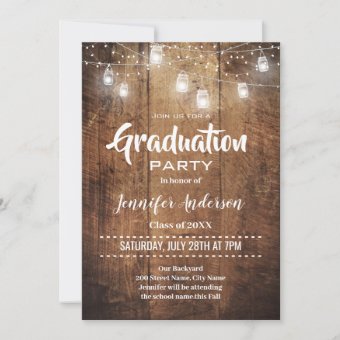 Rustic Graduation Party Invitation | Zazzle