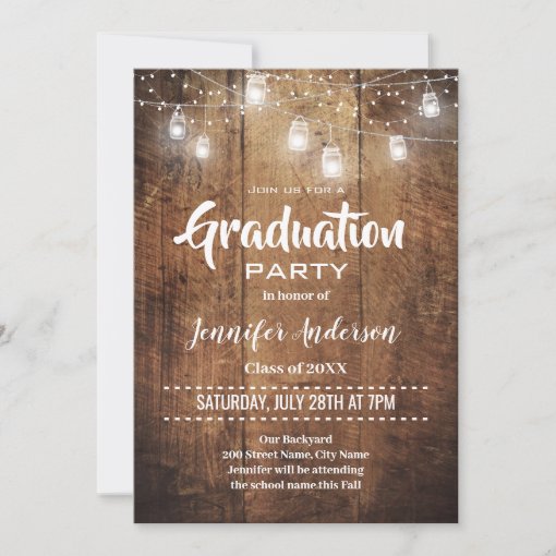 Rustic Graduation Party Invitation | Zazzle