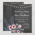 Rustic Graduation Party Pastels Pink Flower Invite | Zazzle
