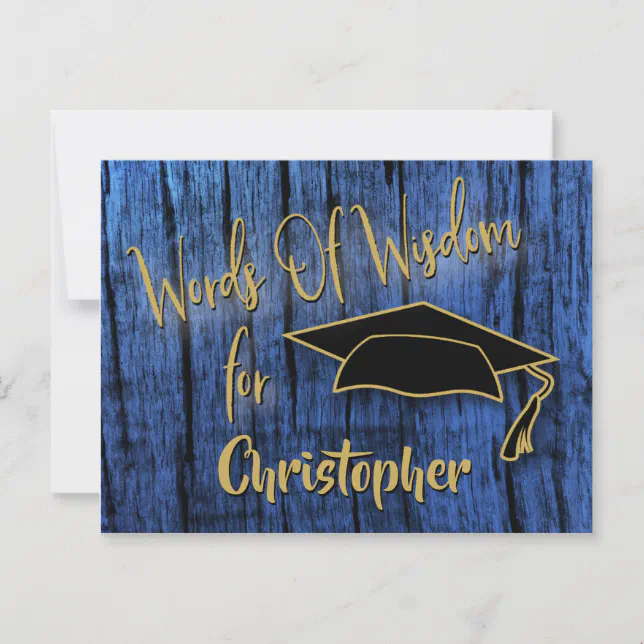 Rustic Graduation Words of Wisdom/Advice For Grads Advice Card | Zazzle