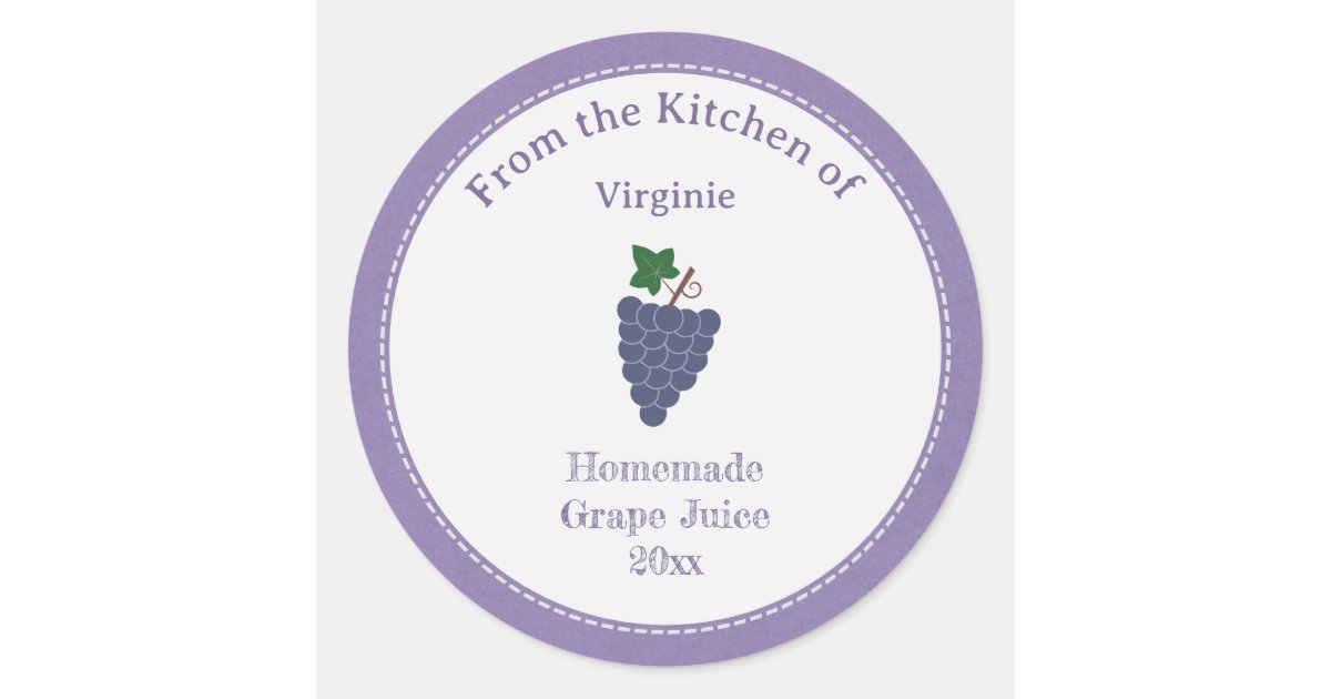 Rustic Grape Juice Label Sticker | Zazzle