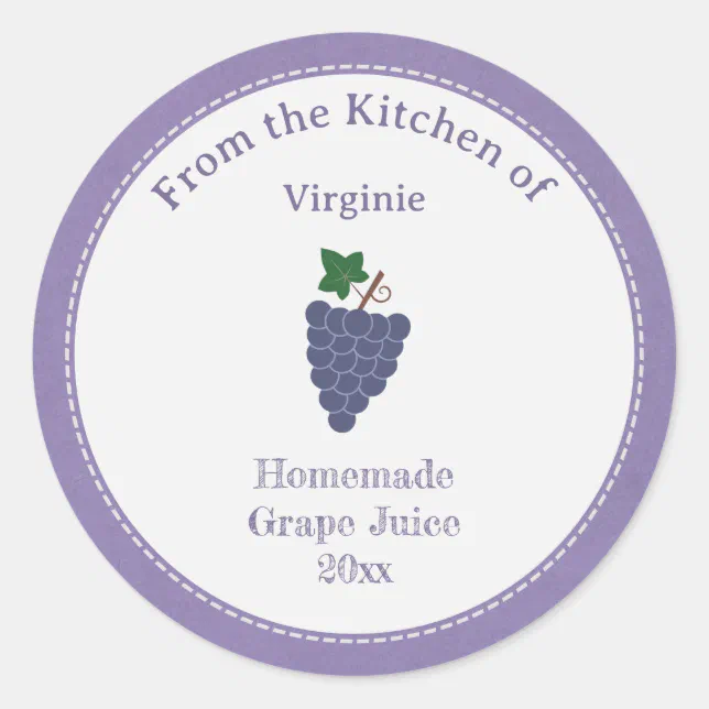 Rustic Grape Juice Label Sticker | Zazzle