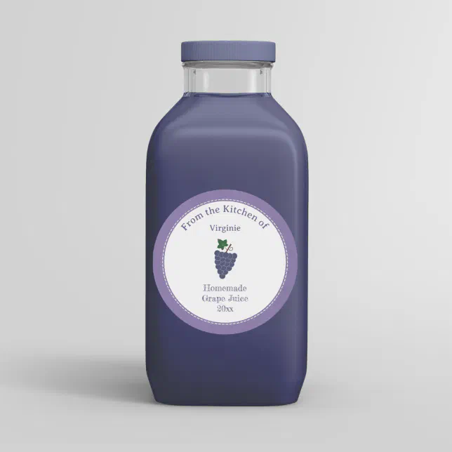 Rustic Grape Juice Label Sticker | Zazzle