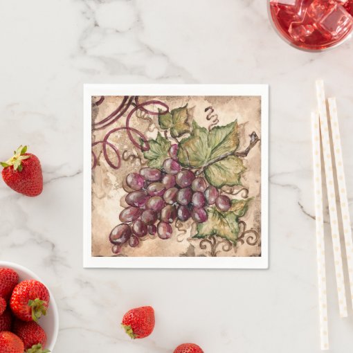 Rustic grape napkins | Zazzle