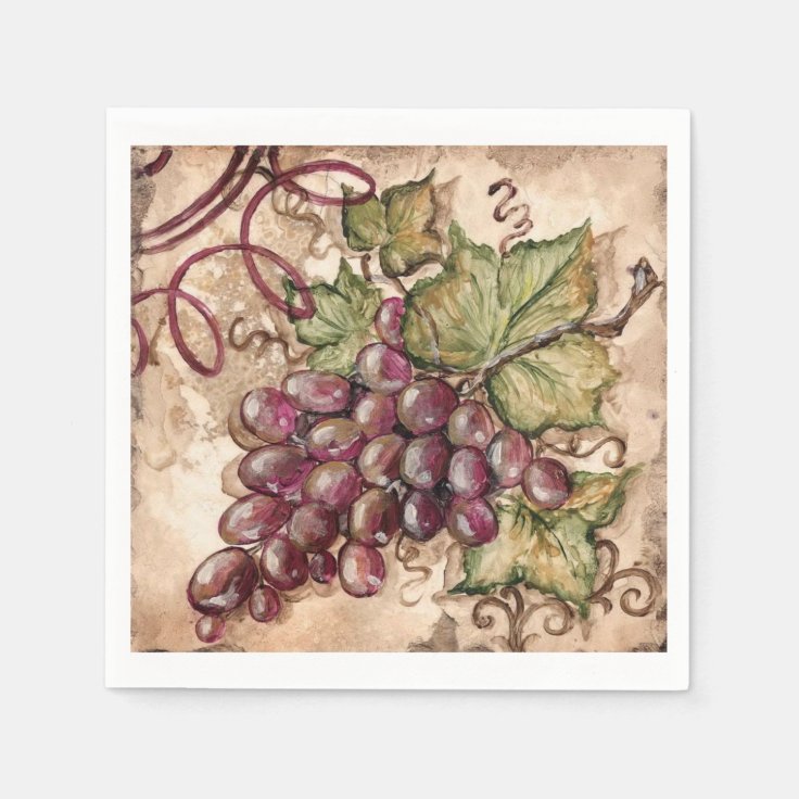 Rustic grape napkins | Zazzle