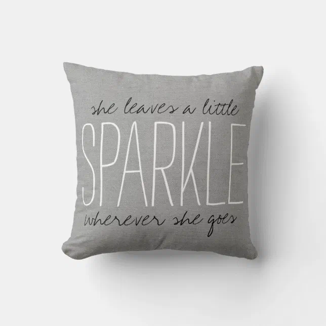 Rustic Gray Sparkle Throw Pillow | Zazzle