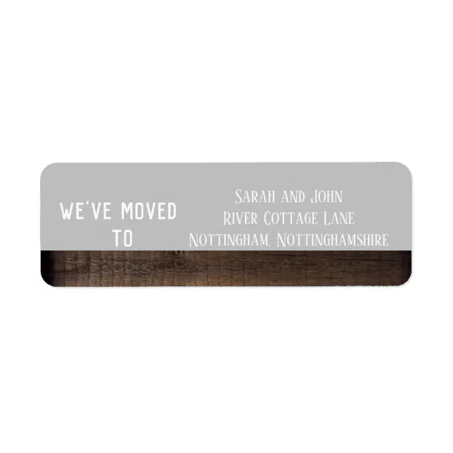 Rustic Gray We’ve Moved New Home Address Label | Zazzle