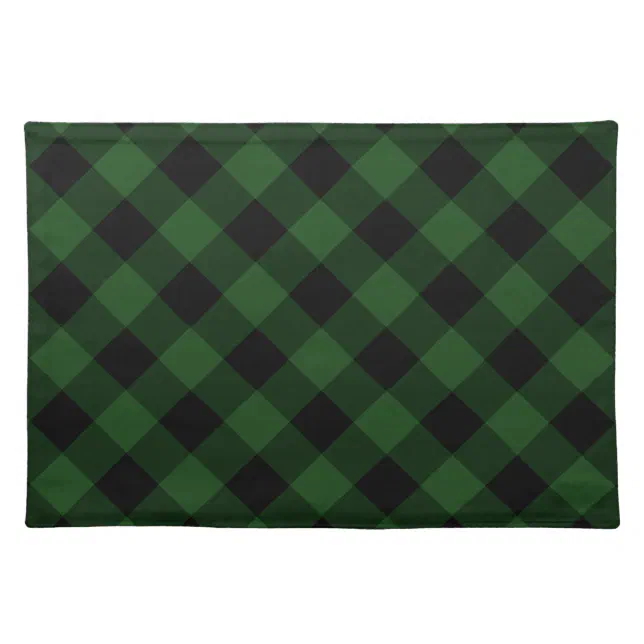 Rustic Green Buffalo Plaid | Holiday Placemat | Zazzle