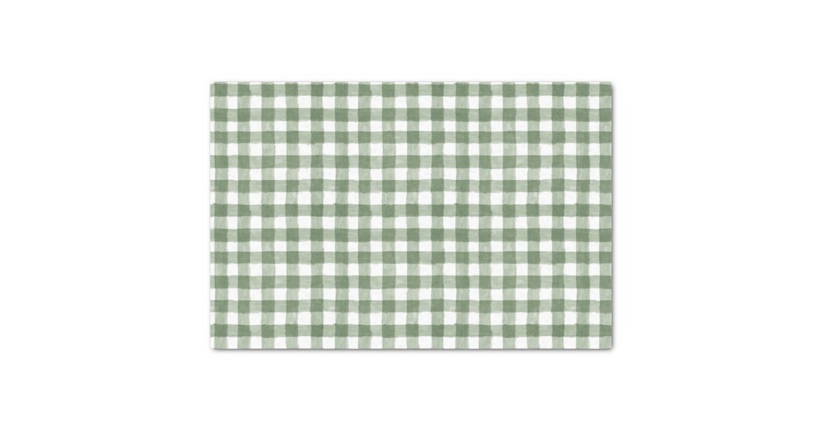 Rustic Green Gingham Tissue Paper | Zazzle