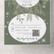 Rustic Green Pine Winter Sparkle QR Code All In One Invitation | Zazzle