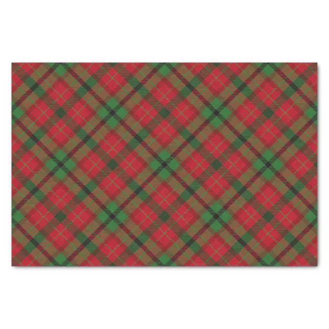 Rustic Green Red Christmas Holiday Tartan Plaid Tissue Paper | Zazzle