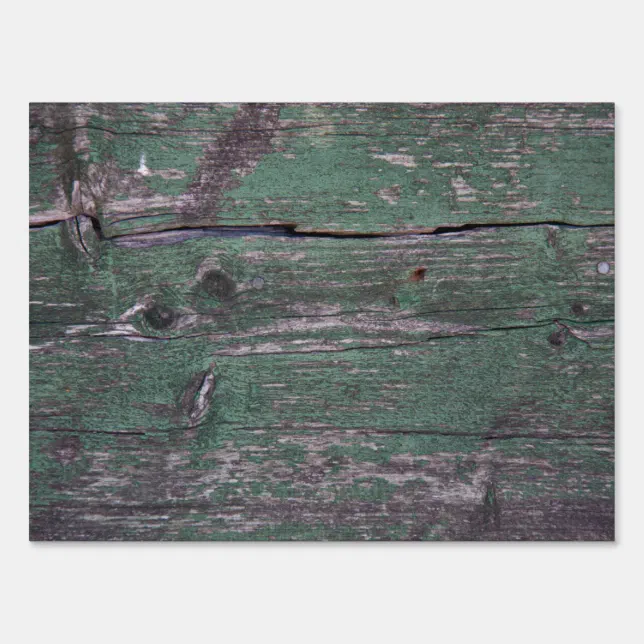 Rustic green wood yard sign | Zazzle