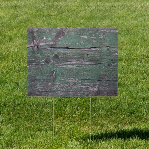 Rustic green wood yard sign | Zazzle
