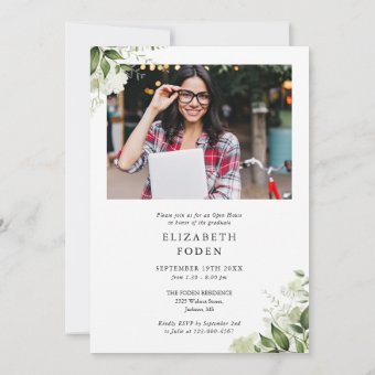 Rustic Greenery 2 Photo Graduation Invitation | Zazzle