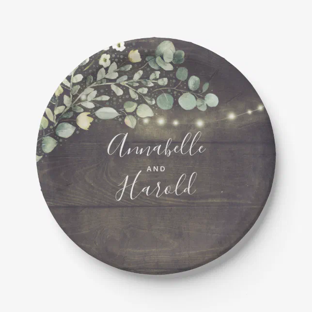 Rustic Greenery Countryside Party Paper Plates | Zazzle