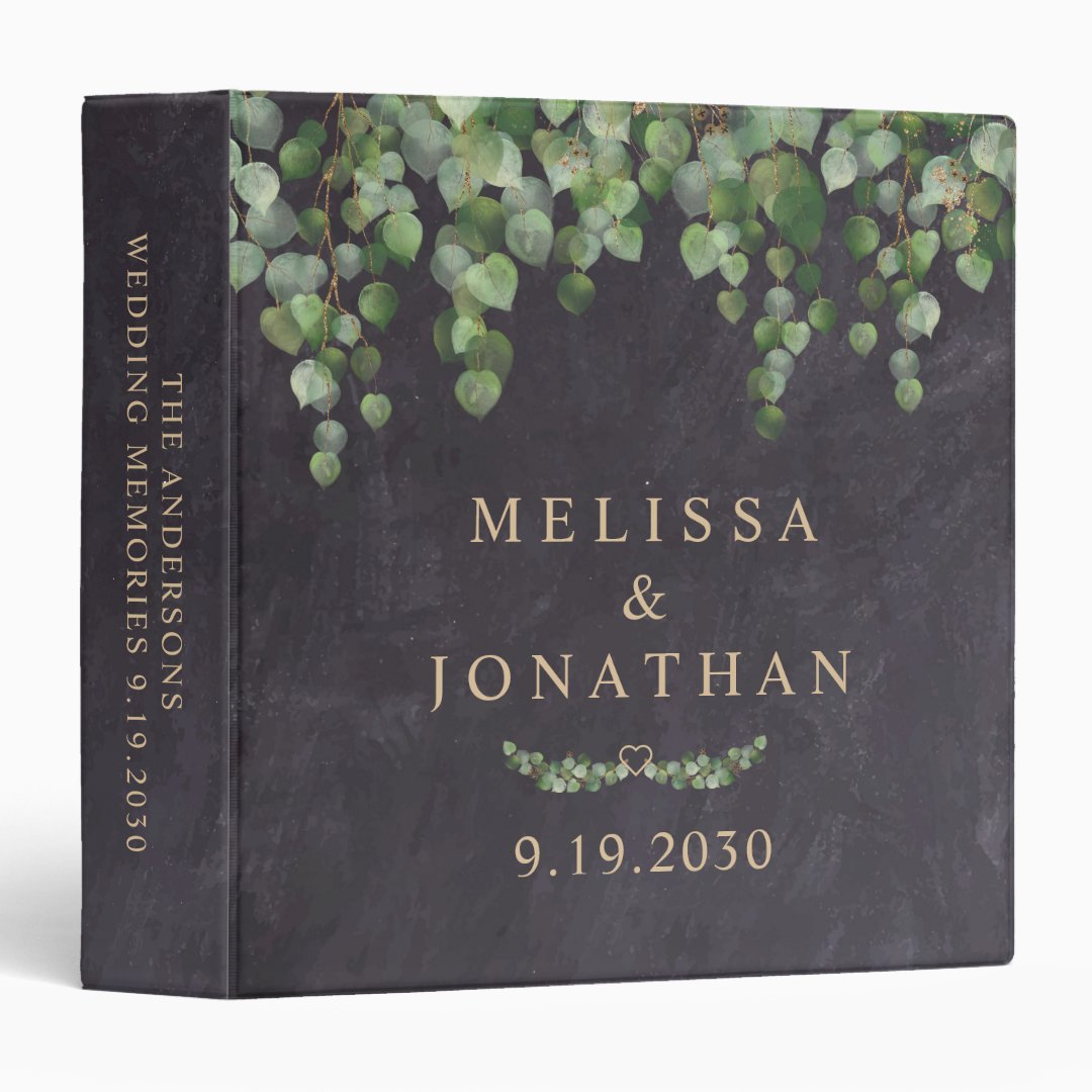 Rustic Greenery Eucalyptus Wedding Photo Album 3 Ring Binder | Zazzle