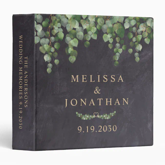 Rustic Greenery Eucalyptus Wedding Photo Album 3 Ring Binder | Zazzle