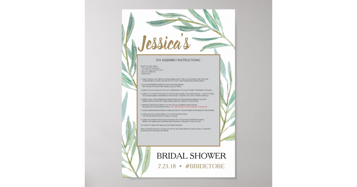 Rustic Greenery Photo Prop Poster Frame | Zazzle