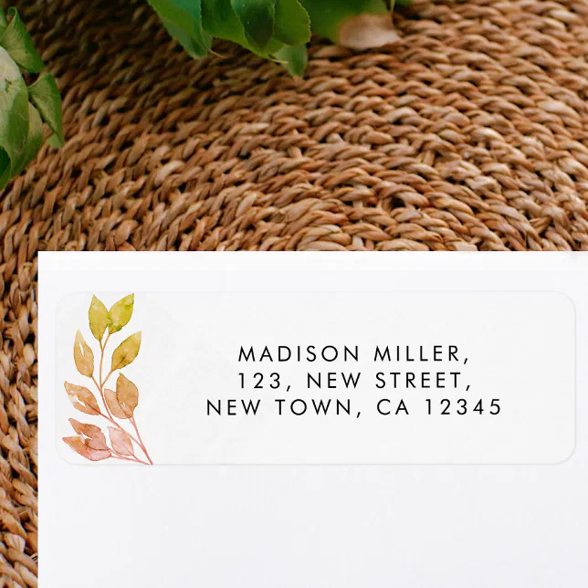 Rustic Greenery Return Address Label | Zazzle
