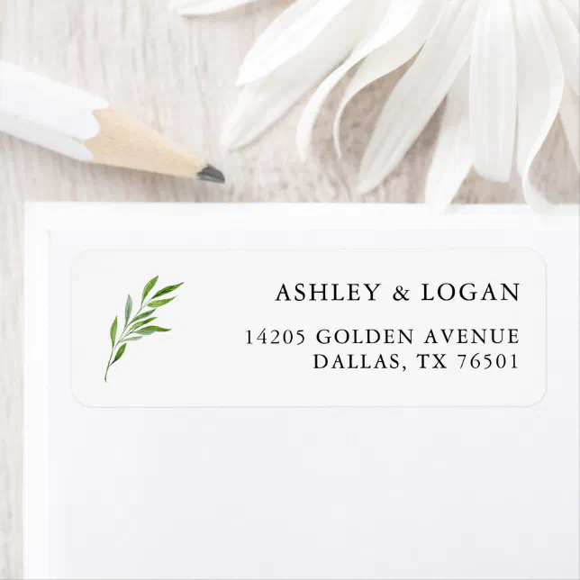 Rustic Greenery Simple Return Address Label | Zazzle