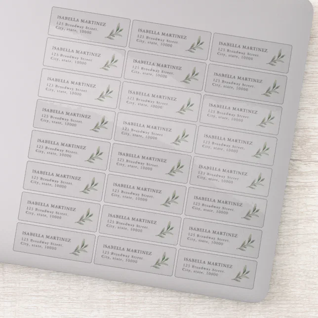 Rustic greenery transparent return address label | Zazzle