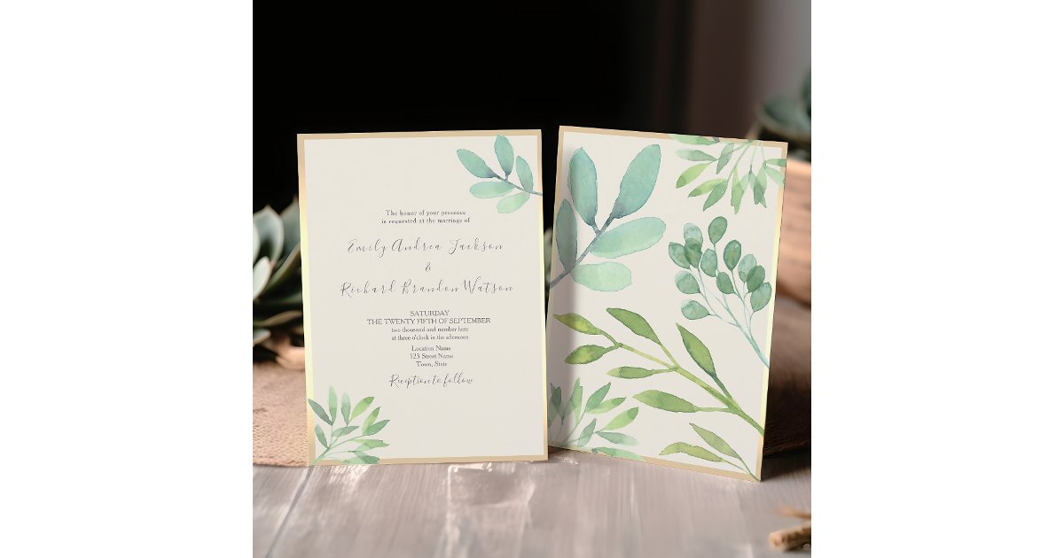 Rustic Greenery Wedding Invitation | Zazzle