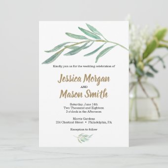 Rustic Greenery Wedding Invitation | Zazzle