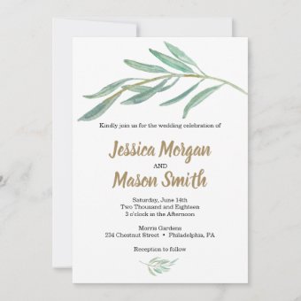 Rustic Greenery Wedding Invitation | Zazzle