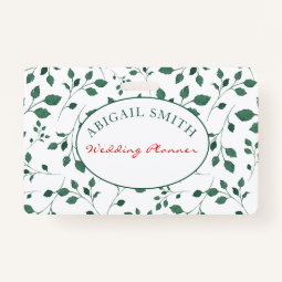 Rustic Greenery | Wedding or Business Name Badge | Zazzle