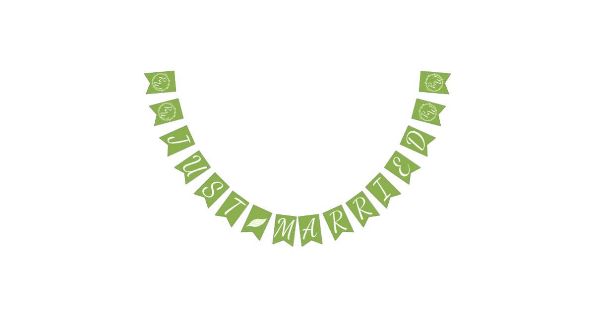 Rustic Greenery | Wedding Vine Just Married Bunting Flags | Zazzle