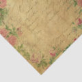 Rustic,grunge,paper,vintage,floral,text,roses,rose Tissue Paper | Zazzle