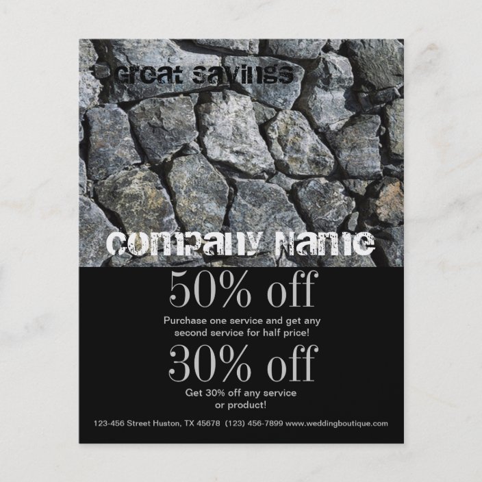rustic grunge stone contractor construction flyer | Zazzle.com