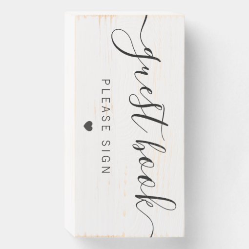 Rustic Guest Book Sign for Wedding, Wood Box | Zazzle