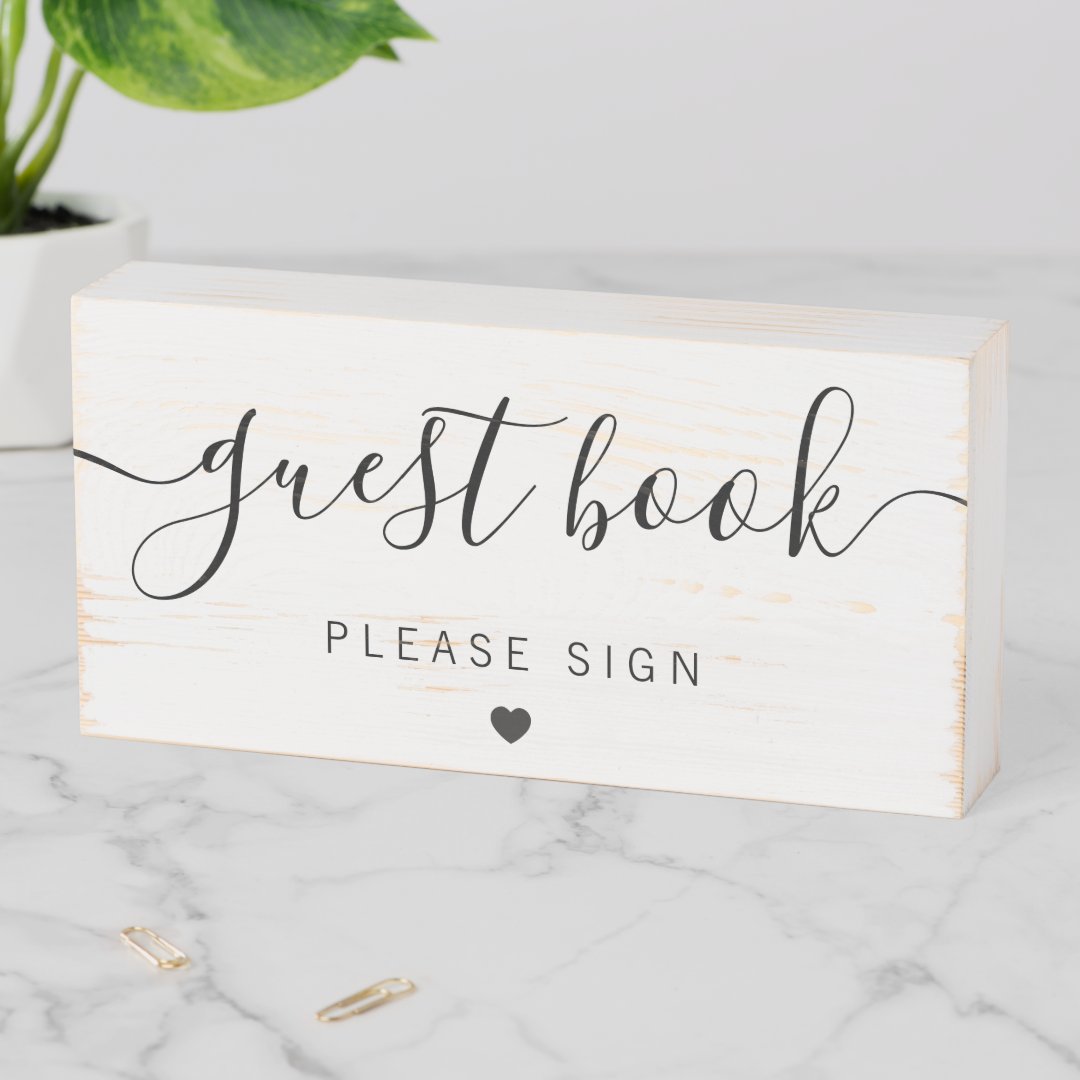 Rustic Guest Book Sign for Wedding, Wood Box | Zazzle