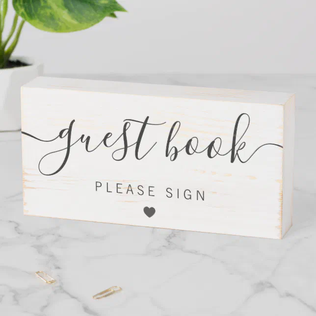 Rustic Guest Book Sign for Wedding, Wood Box | Zazzle