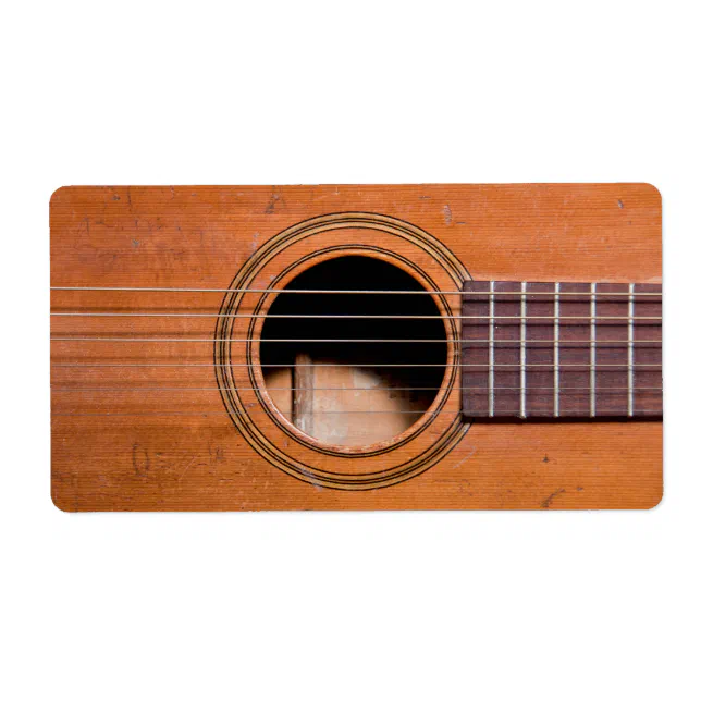 Rustic guitar label | Zazzle