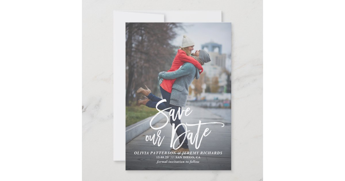 Rustic Hand Lettering Photo Save Our Date II Save The Date | Zazzle