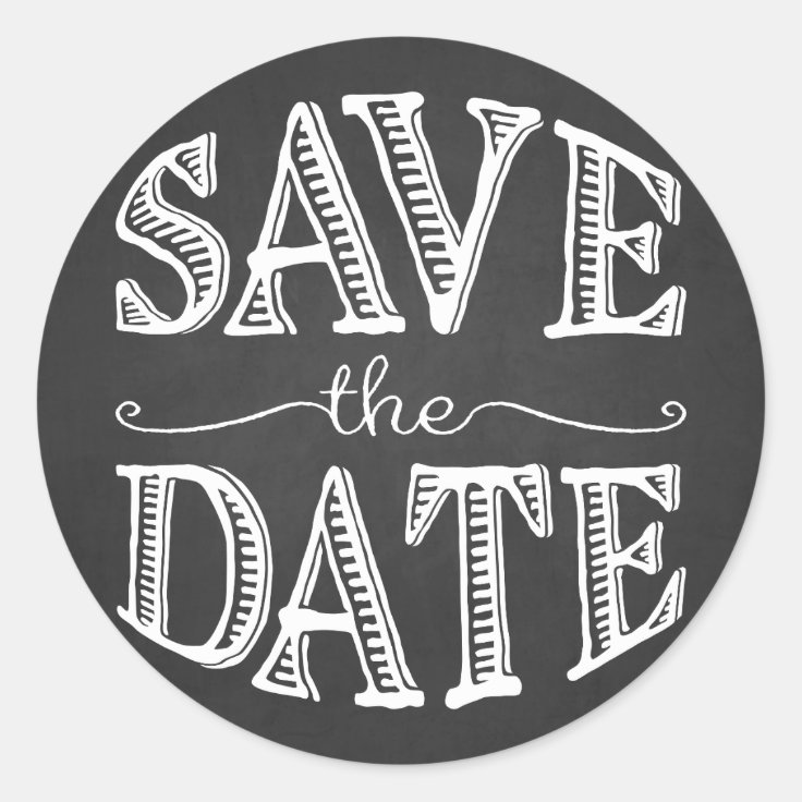 Rustic Hand Lettering Save the Date Sticker | Zazzle