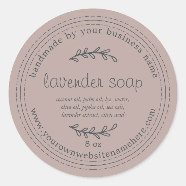 Rustic Handmade Lavender Soap Gray Classic Round Sticker | Zazzle