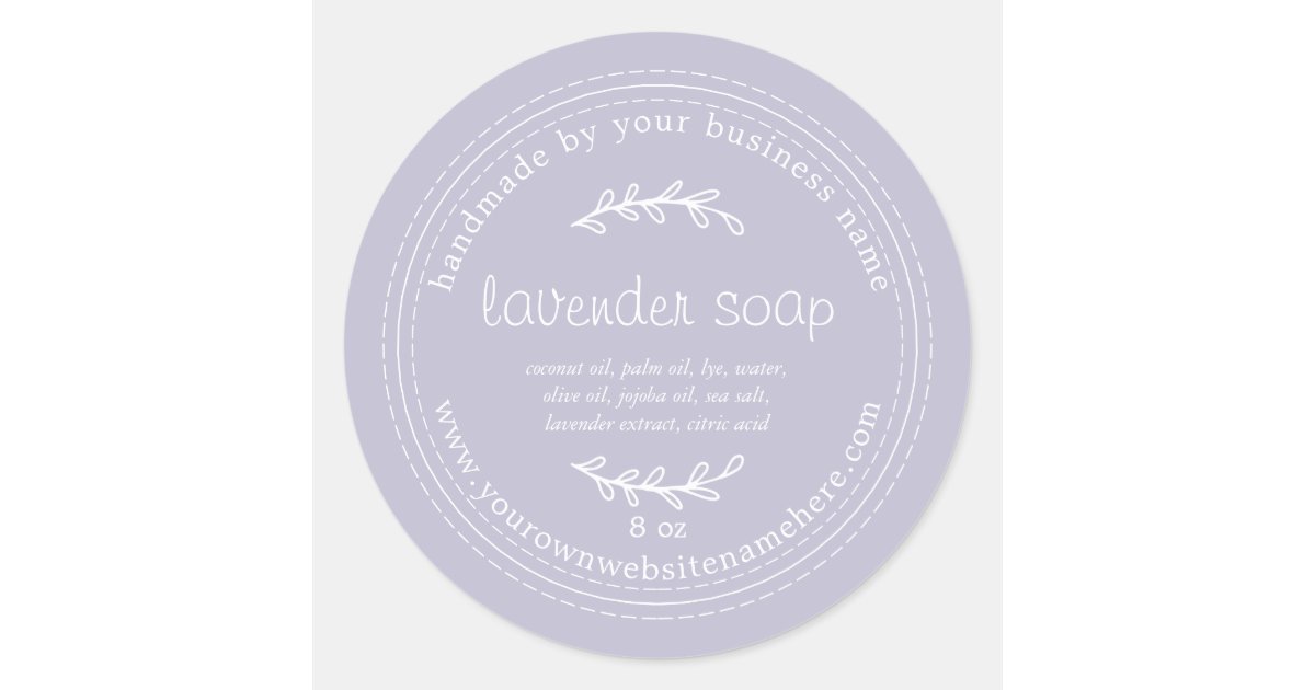 Rustic Handmade Lavender Soap Purple Classic Round Sticker | Zazzle