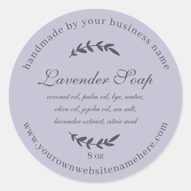 Rustic Handmade Lavender Soap Purple Classic Round Sticker | Zazzle