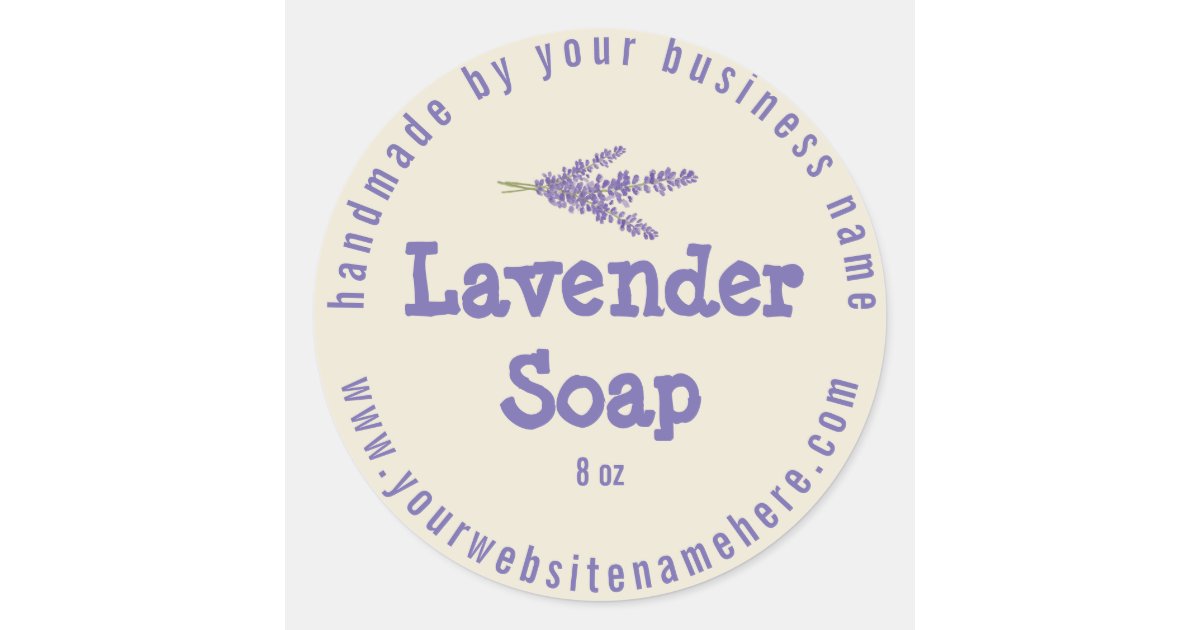 Rustic Handmade Lavender Soap Purple White Classic Round Sticker | Zazzle