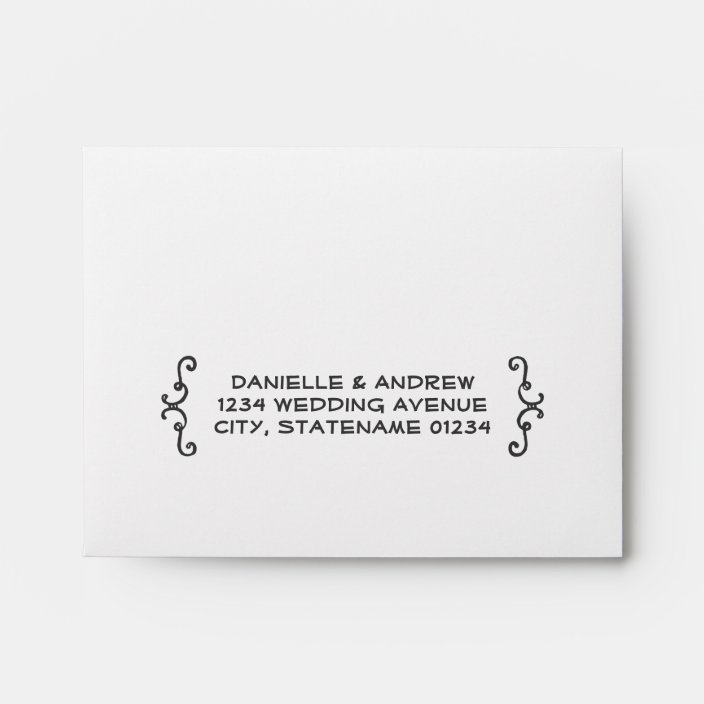 Rustic Handwritten Black White Wedding Response Envelope | Zazzle.com